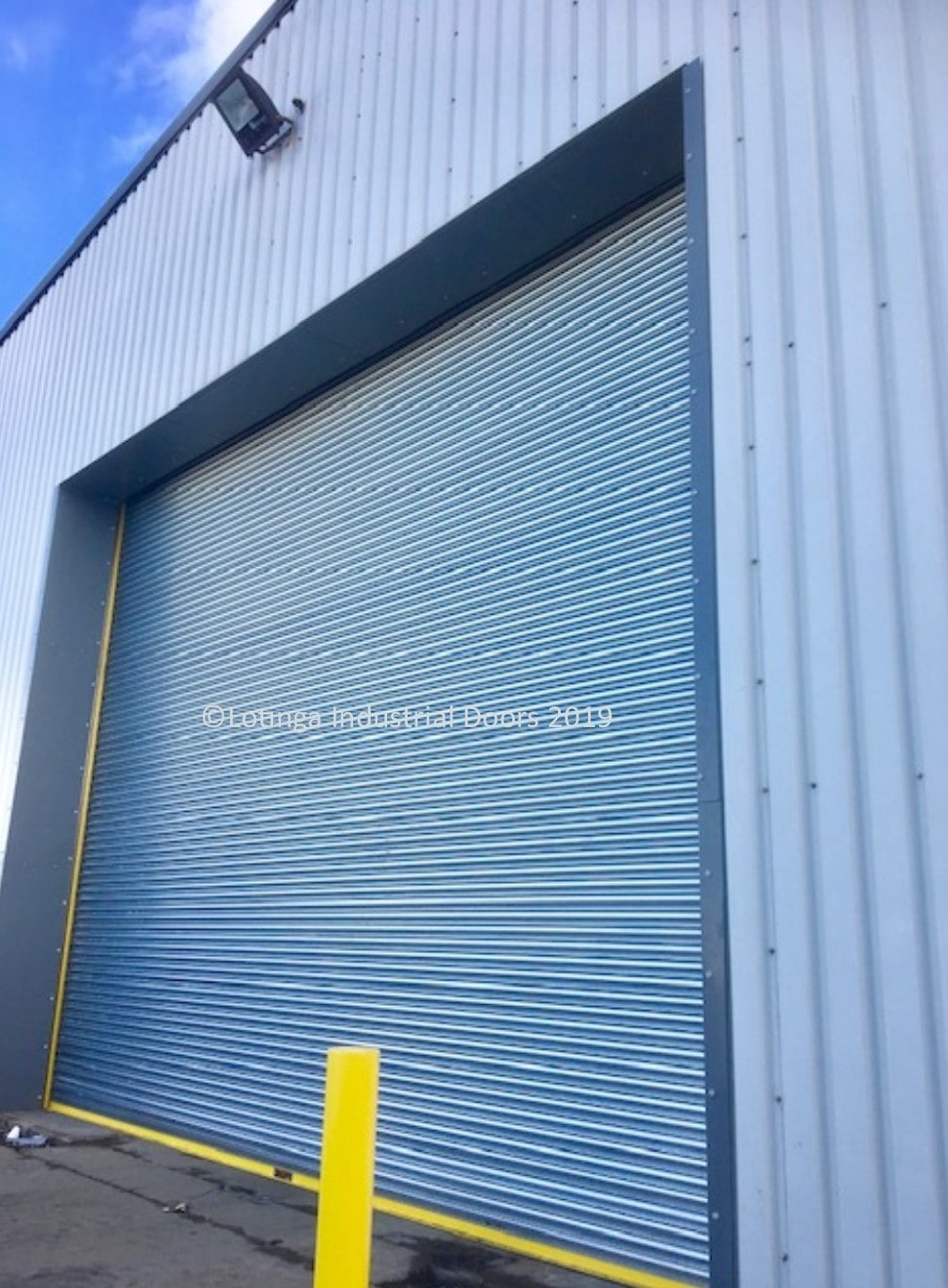 Galvanised Shutter with Altered Opening - Lotinga Doors